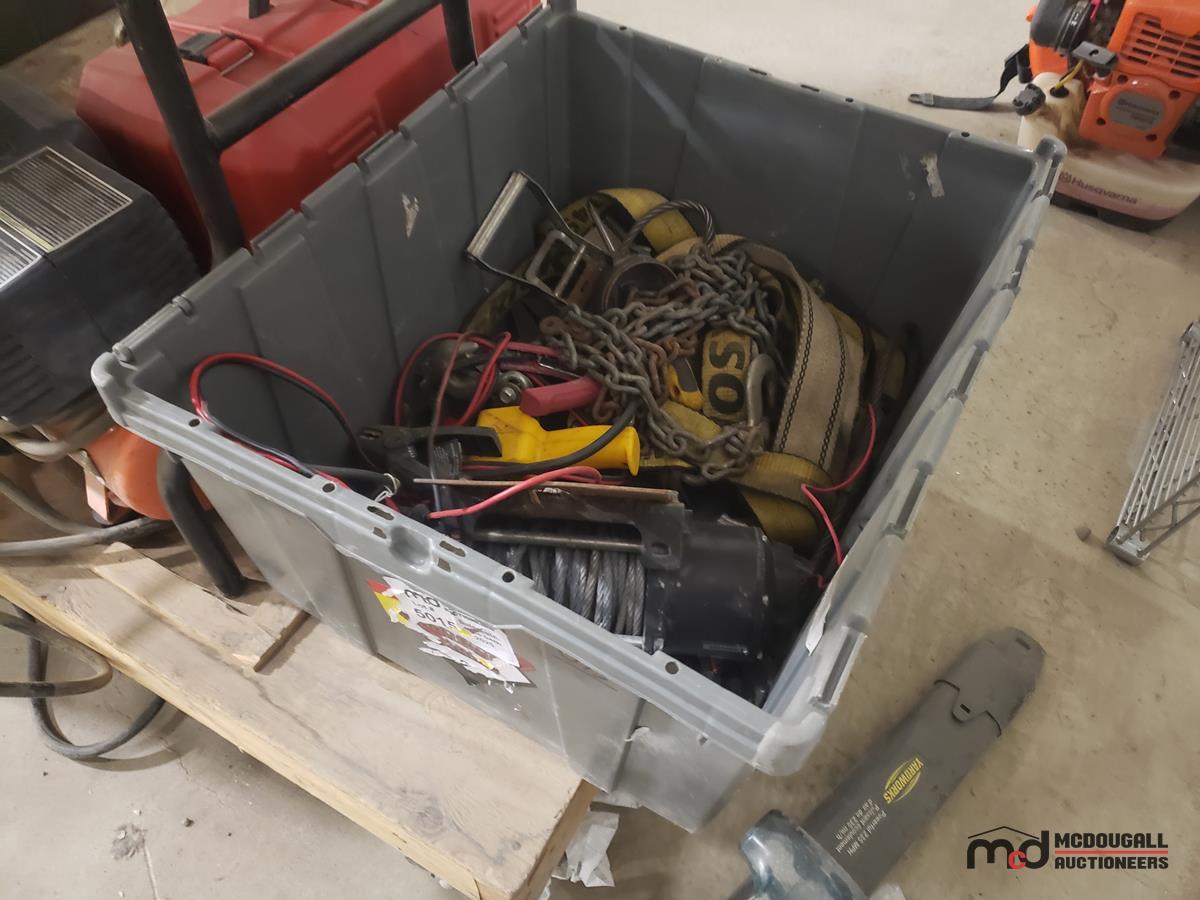 Electric Winch, Tie Downs & Misc. Items